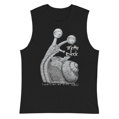 Supercharged Snail Muscle Shirt | Matte Black Art