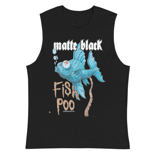 Fish Poo colour Muscle Shirt | Matte Black Art