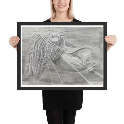 Cuttlefish Framed poster | Matte Black Art