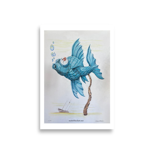 Fish Poo colour Poster | Matte Black Art