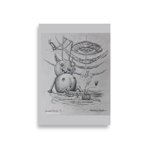 Skinwalker Pig Sty Poster | Matte Black Art