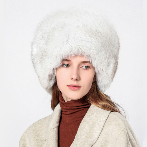 Unisex Blue Fox Fur Hat | daymisfurry