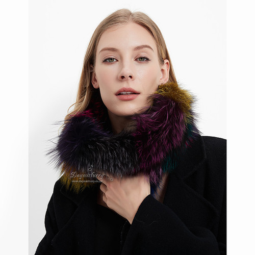 Fox Fur Snood Scarf in Multi Colour | daymisfurry