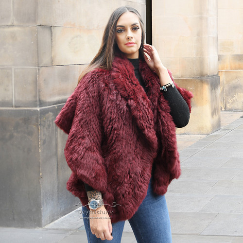 Rabbit Wedding Fur Wrap in Sangria | daymisfurry