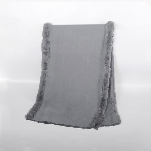 Cashmere-like Cape with Rex Rabbit Fur Trim | daymisfurry