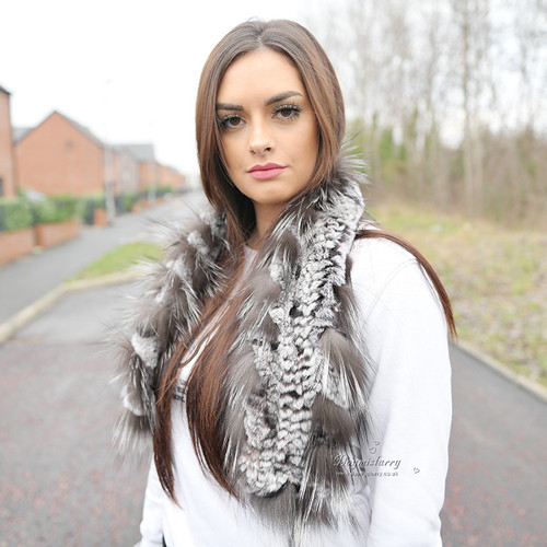 Rex Rabbit & Silver Fox Fur Scarf | daymisfurry