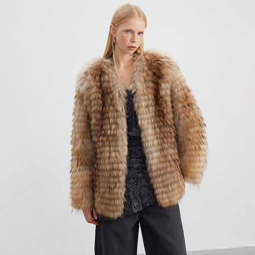 Natural Raccoon Fur Jacket | daymisfurry