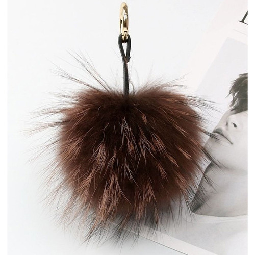 Raccoon Fur Ball Bag Charm | daymisfurry