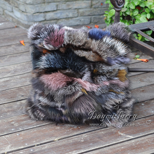 Multi Color Fox Fur Pillow | daymisfurry