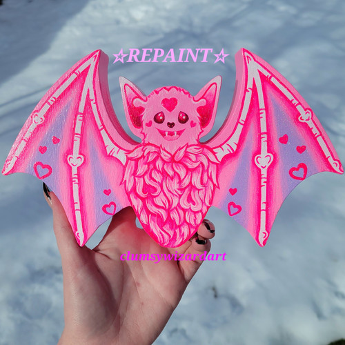 *REPAINT*-Heart Bat Painting | ClumsyWizardArt