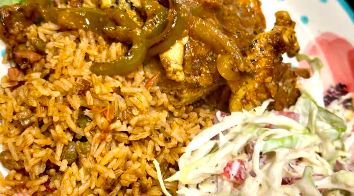 Steamed Fish, Peas n' Rice & Coleslaw
