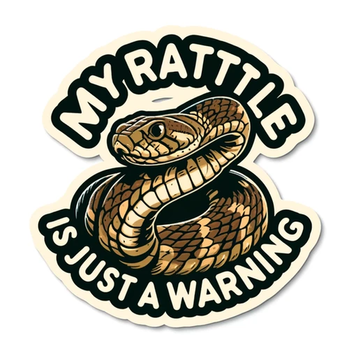 My Ratttle Is Just A Warning Sticker 3"x3" | WIld Man Dan Show