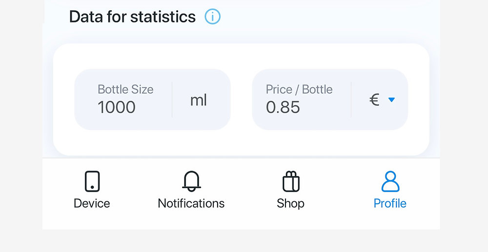 Set up plastic bottles save calculation