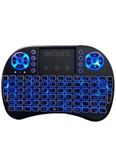 Mini Teclado Wireless Keyboard com Touchpad Com Led Usb Android Console ...