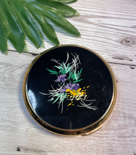 Vintage 1970s Floral Enamel Stratton Compact | My Vintage