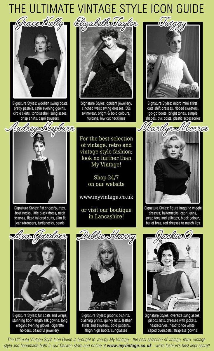 Vintage Icon Infographic | Vintage Style | Vintage Fashion | My Vintage
