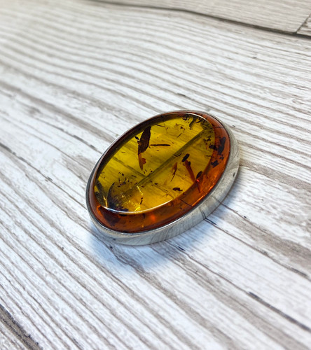 Mid Century Vintage Fossilised Amber Brooch | My Vintage