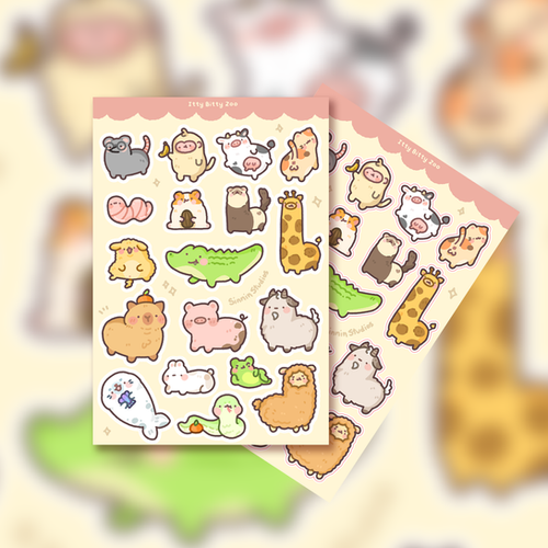 Itty Bitty Zoo Sticker Sheet | Sinnin