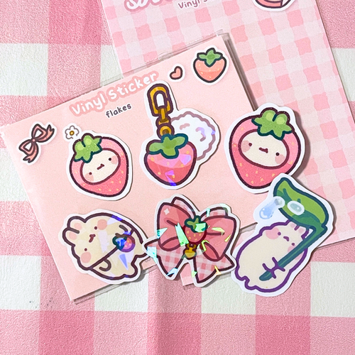 Strawbunni Sticker Flake Pack | Sinnin