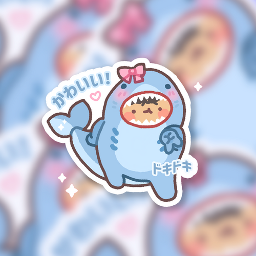 Gyaru Shark Babi Vinyl Sticker | Sinnin
