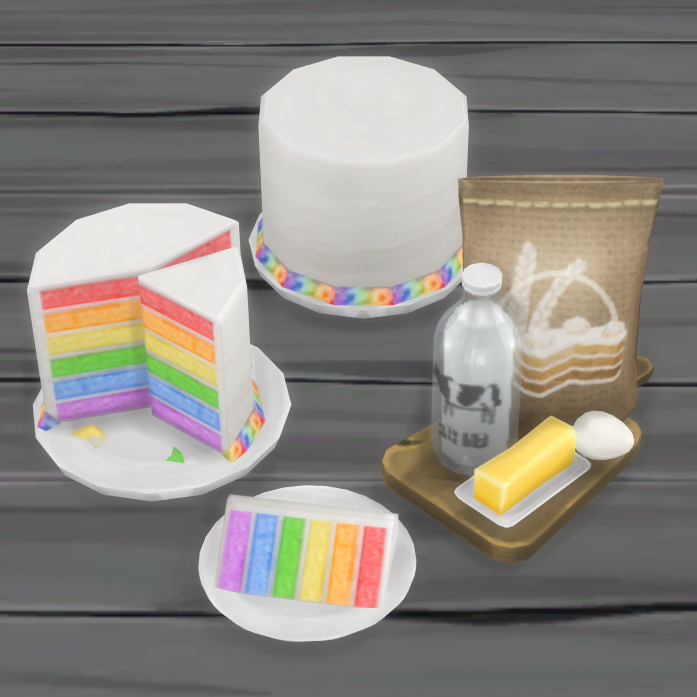 Rainbow Layer Cake · Sims 4 Food CC