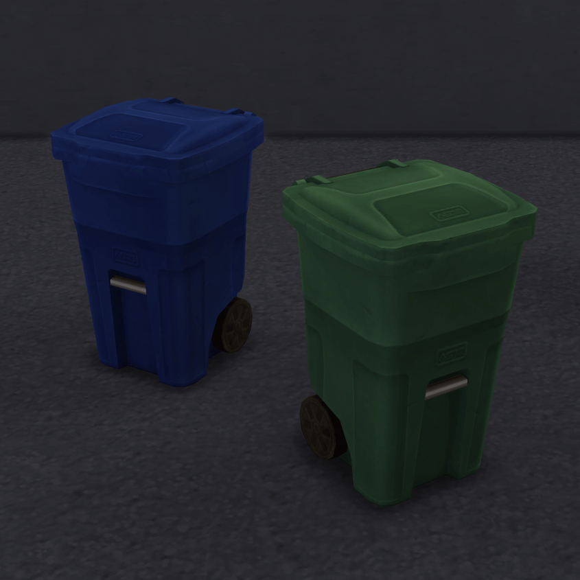 Wheeled Trash Bin Recolors · Sims 4 CC Objects