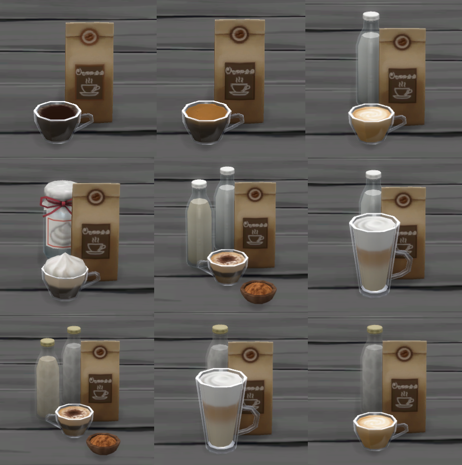 Italian Caffe Hot Drinks · Sims 4 Food CC