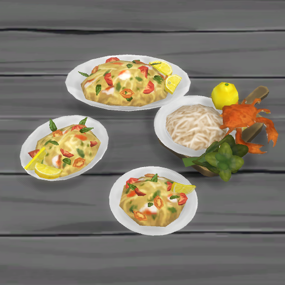 Basil-Lemon Crab Linguine · Sims 4 Food CC