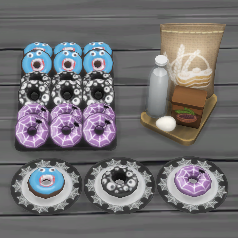 Creepy Spooky Doughnuts · Sims 4 Food CC