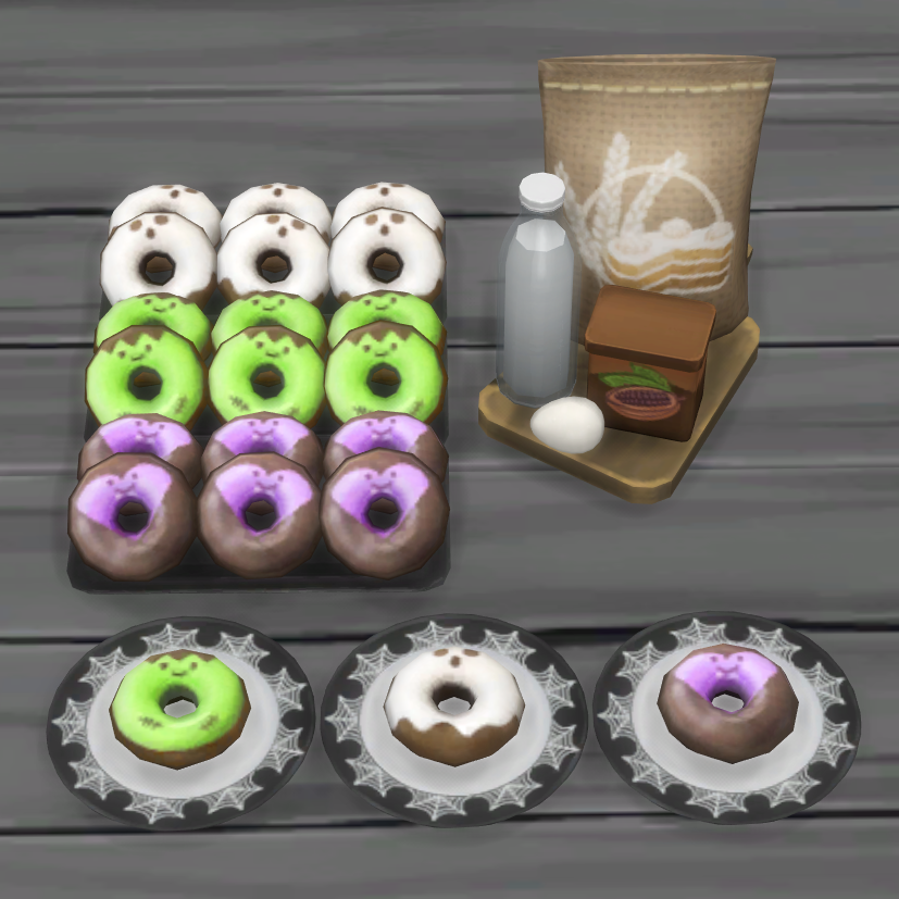 Cute Spooky Doughnuts · Sims 4 Food CC