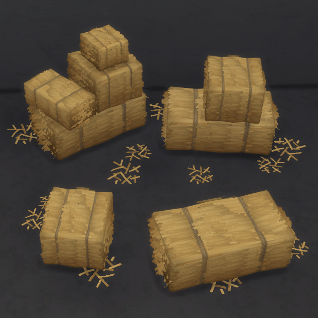 Hay Bale Surfaces & Seating · Sims 4 CC Objects