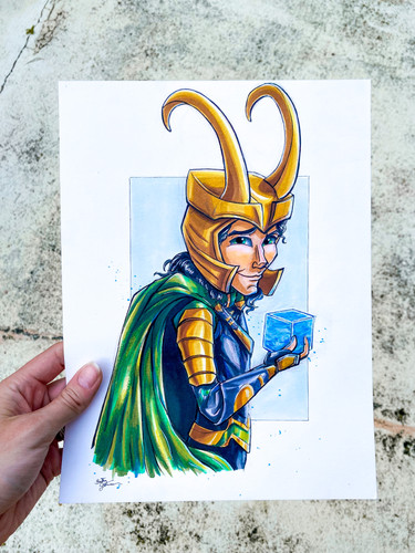 Loki - Original Marker Drawing | brittneyannart