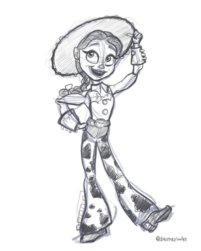 Jessie Sketch Art Print | brittneyannart