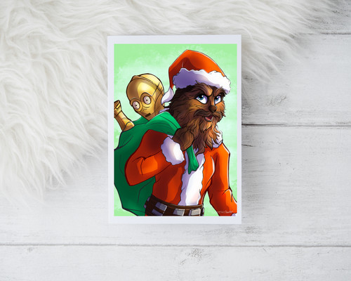 Santa Chewie Christmas Card | brittneyannart