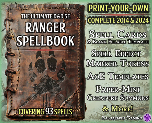D&D Ranger Toolbox (2014 & 2024): Printable Spell Cards, Tokens & AoE ...