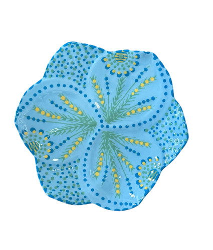 Poppy Cocktail Plate - Bright Blue Pattern | House of Flair
