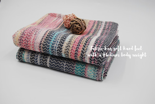 Multicolor VINTAGE HACCI Stripe Sweater Knit fabric by the yard ...