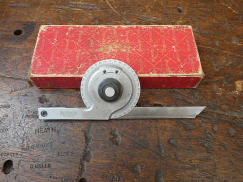 A Starrett No C359A Universal Bevel Protractor with 7" Blade | Old ...