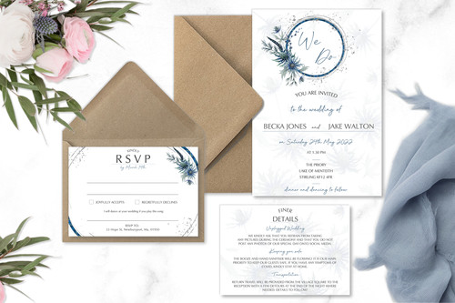 Modern Scottish Spray wedding invitations | Made Naturally