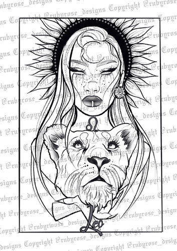 Leo and Her Flowers | Ruby Rose Designs