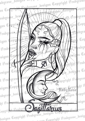 Sagittarius and Her Flowers | Ruby Rose Designs