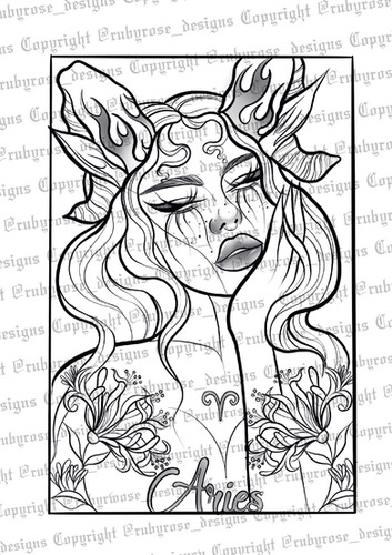 Aries and her Flowers | Ruby Rose Designs