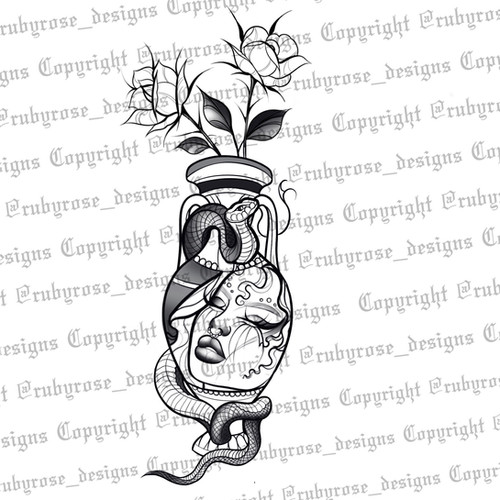 Snake and Vases No.2 | Ruby Rose Designs