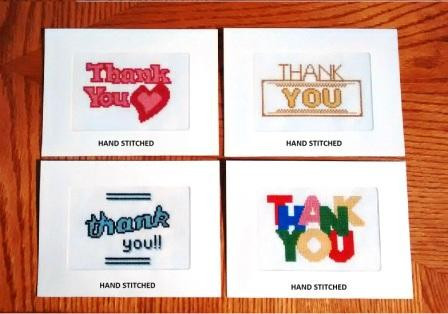 Thank You I - Stitched Card | cross-stitch-2022