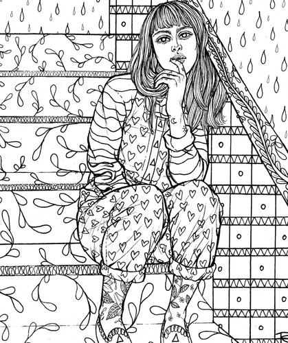 Printable Coloring Page (Flowery Steps) | ROSELIN ESTEPHANÍA