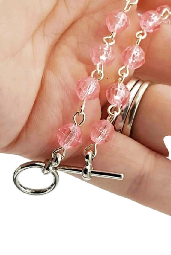 Delicate Pink Beaded Bracelet