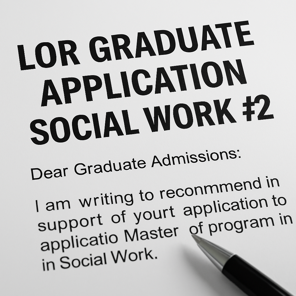 LOR Graduate Application Social Work #2