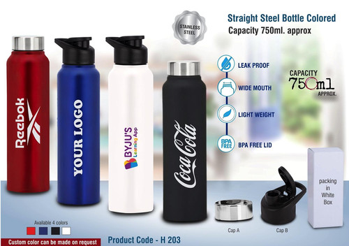 Stainless Steel Colored Corporate Sipper Bottle 750 ml CI-H203 ...