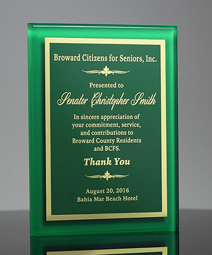 Green Acrylic Award Plaque | Delhi Trophy Awards