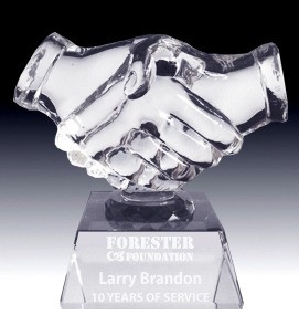 Crystal Handshake Award | Delhi Trophy Awards